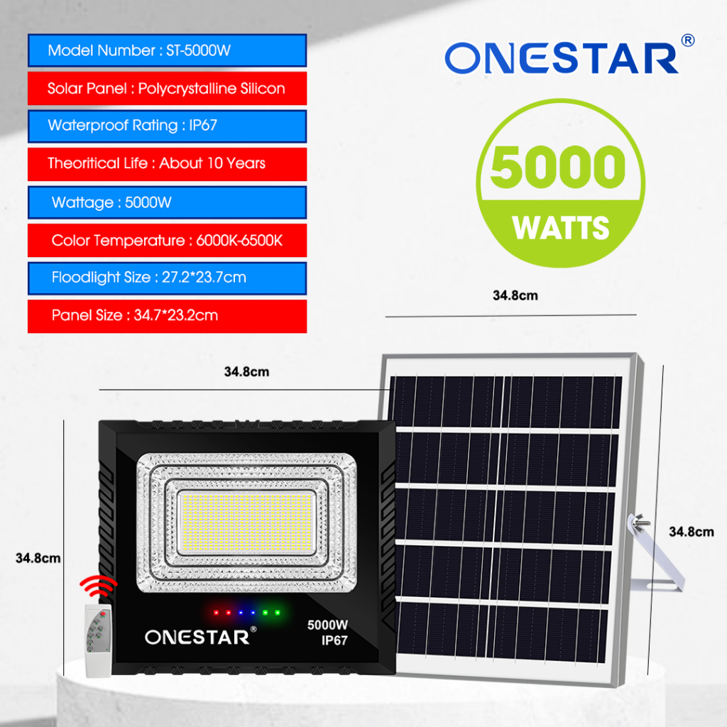 Solar Light Outdoor Flood Lights 1000W - 5000W Waterproof Street Lamp ...