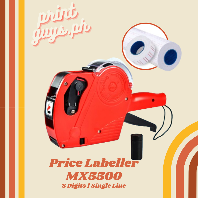 MX-5500 Price Tag Gun 8-digits with White Price Tag Sticker (10rolls ...