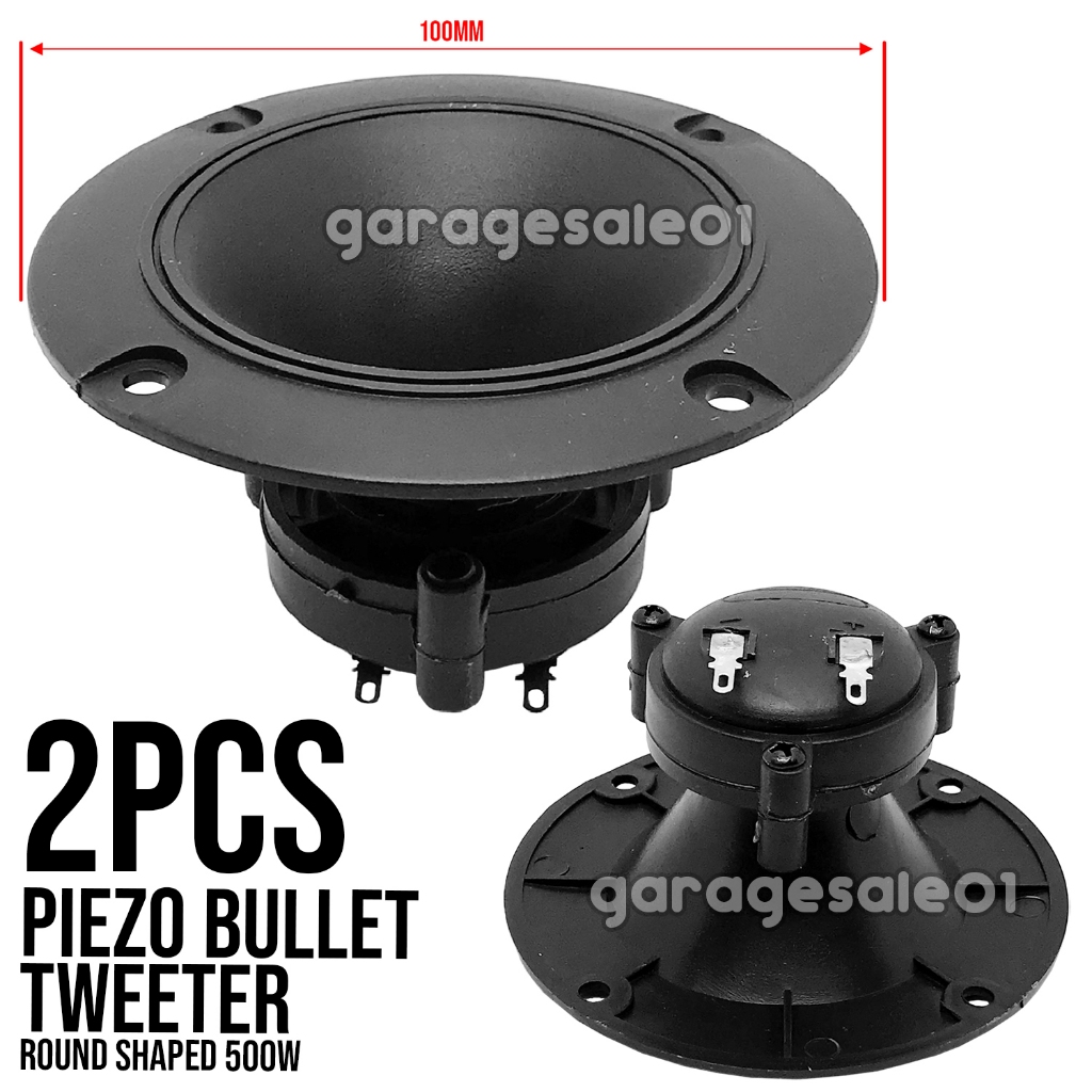 GS 2PCS Piezo Round Tweeter 500W – Heavy Duty High Output Car & PA ...