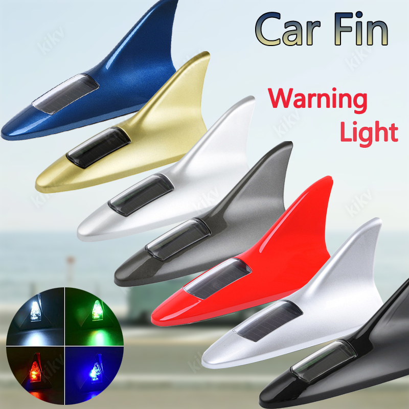 Solar Shark Fins Emit 8 LED Warning lights Car Decorative Anti ...
