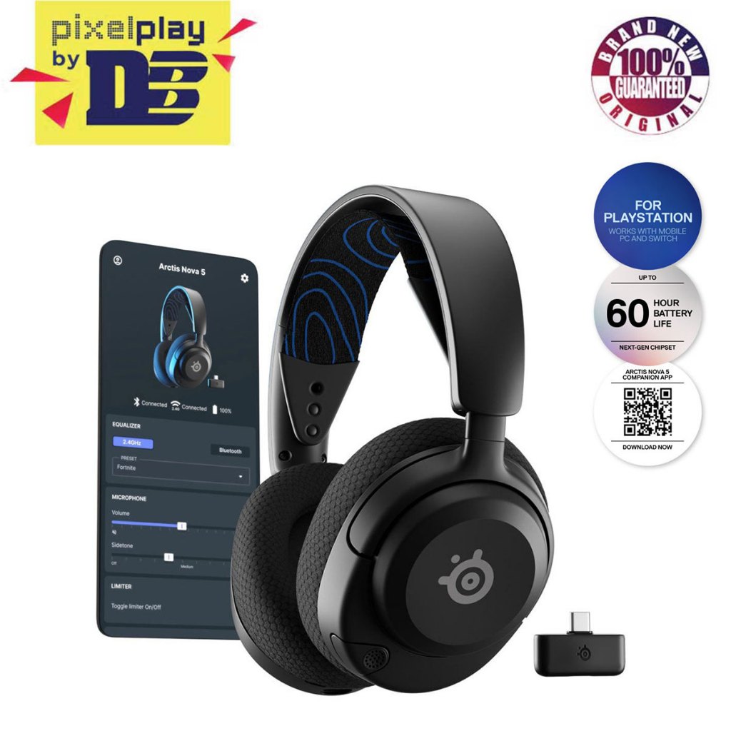 SteelSeries Arctis Nova 5P Wireless Gaming Headset For PC/PlayStation/N-Switch/Mobile (Black ...