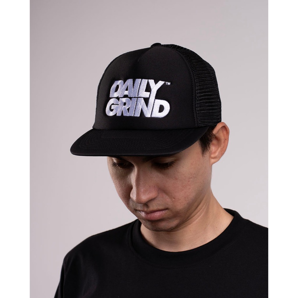 DAILY GRIND STEALTH TRUCKER CAP BLACK/WHITE | Shopee Philippines