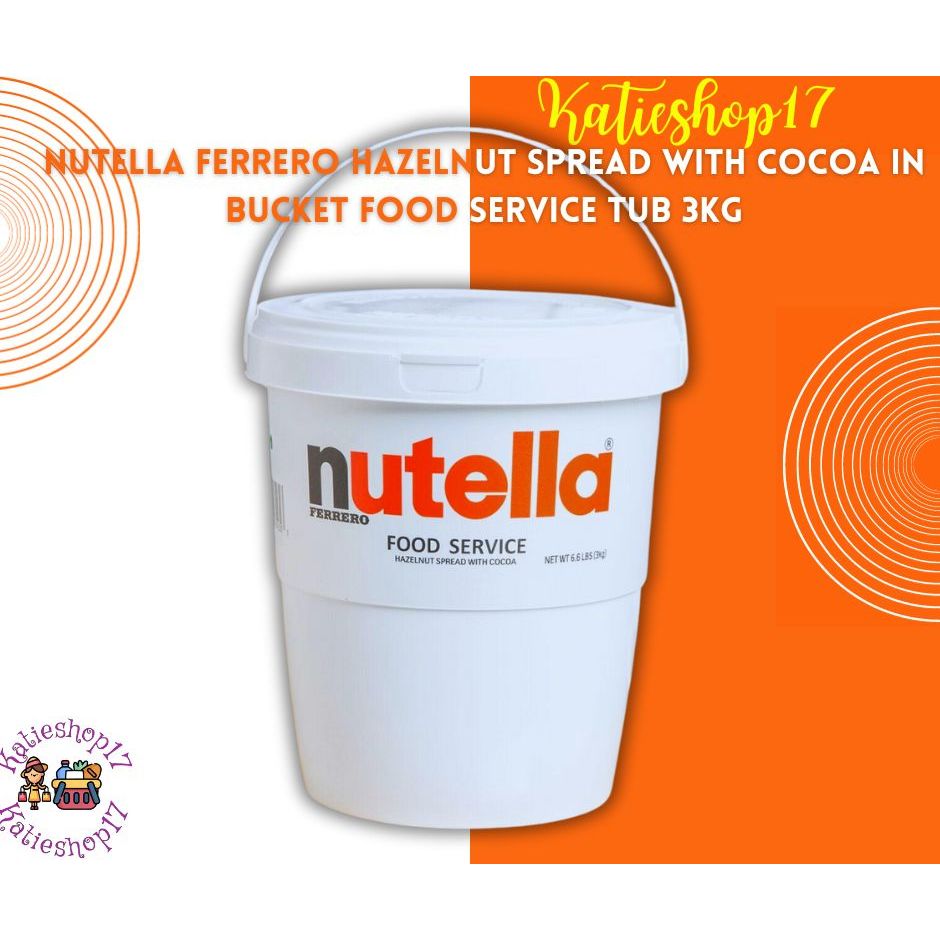 Nutella Ferrero Hazelnut Spread with Cocoa in bucket Food Service Tub ...