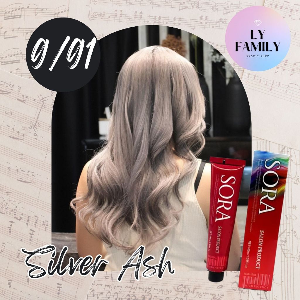 Silver Ash 9/91 Hair Dye Color Sora Hair Color Dye | Shopee Philippines