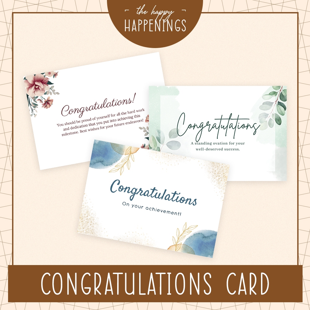 Congratulations Congrats Achievement | Small Folded Card | NO ENVELOPE ...