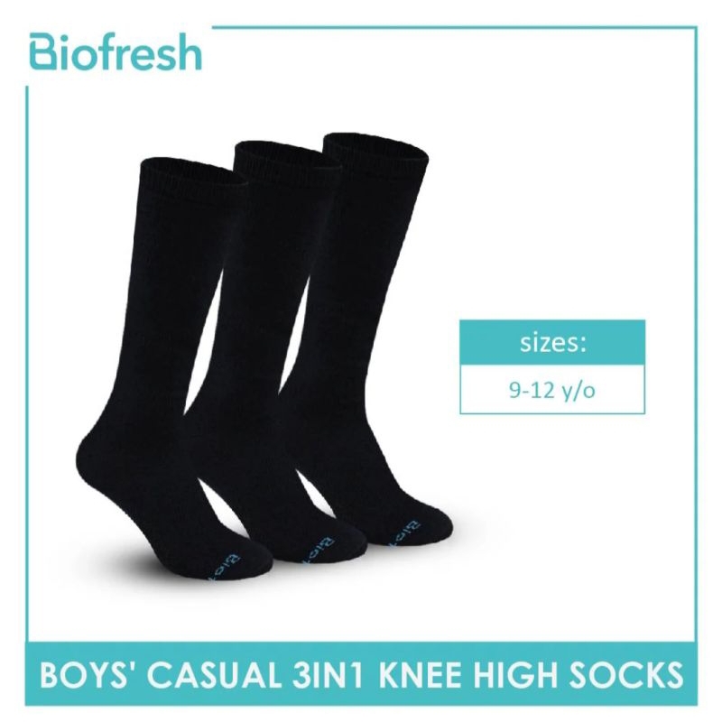 Biofresh Boys' Antimicrobial Lite Casual Knee High Socks 3 pairs in a ...