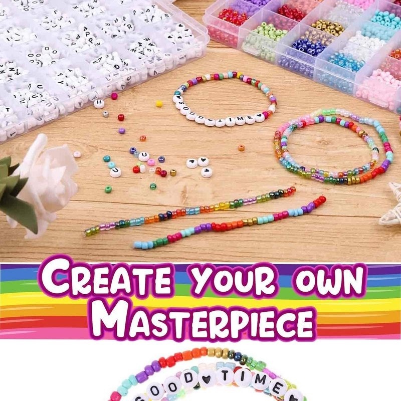 200pcs Children Creative DIY Handmade Beaded Toy Acrylic Letter Beads ...