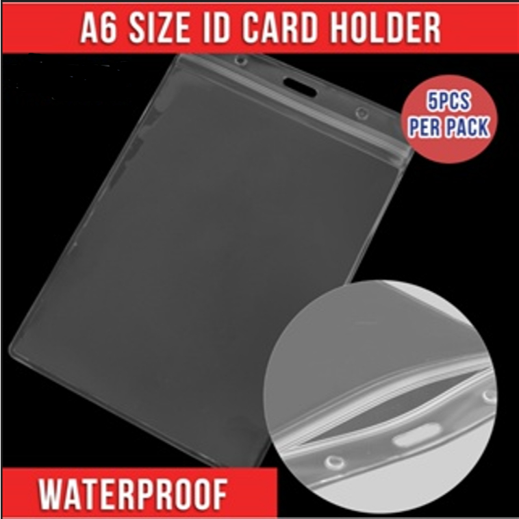 A6 ID Card Holder With Zip Lock Waterproof Vertical Case Protector for ...