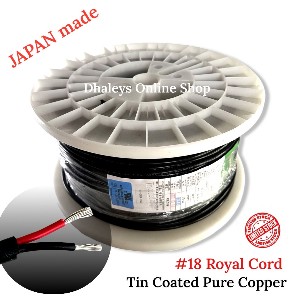 Original #18 Royal Cord #18/2C TIN Coated Pure Copper Cord, Heavy duty ...