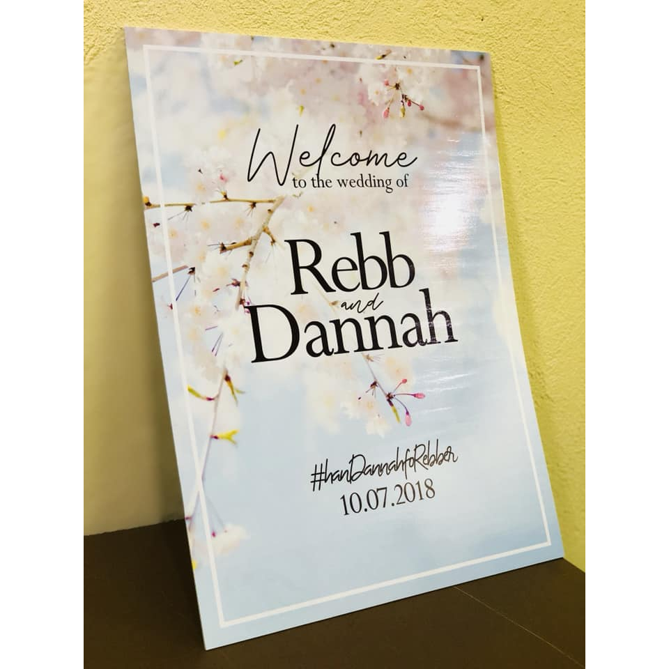 Customized Wedding Birthday Event Board welcome board on 3mm Sintra 1x1 ...