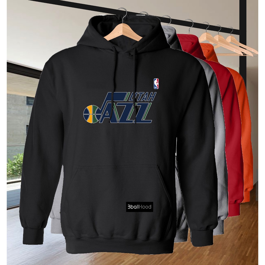 Hoodie Jacket Utah Jazz Black NBA Pullover Long sleeve Basketball 3Ball ...