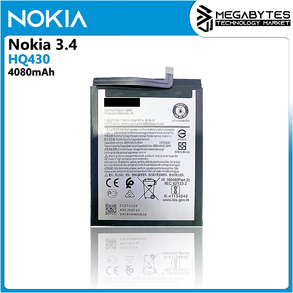 Original Battery of Nokia 3.4 | TA-1288 TA-1285 TA-1283 HQ430 | Shopee ...