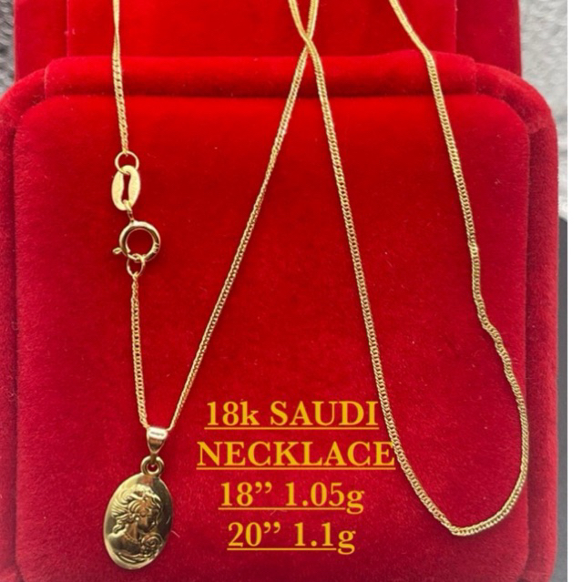 PAWNABLE 18k SAUDI GOLD NECKLACE CHAIN W/PENDANT | Shopee Philippines
