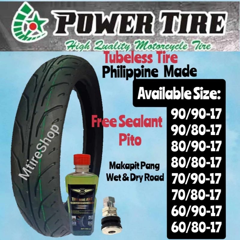POWER TIRE SIZE: 17 Free Sealant & Pito Hight Quality Made in ...