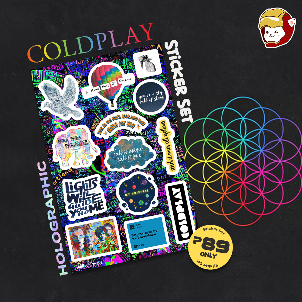 Coldplay | Holographic Rainbow Vinyl Stickers | Shopee Philippines