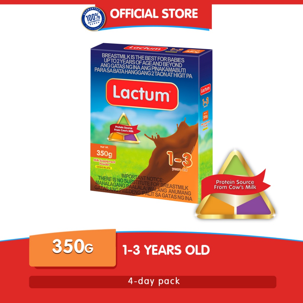 Lactum for 1-3 Years Old Chocolate Milk Supplement Powder 350g | Shopee ...