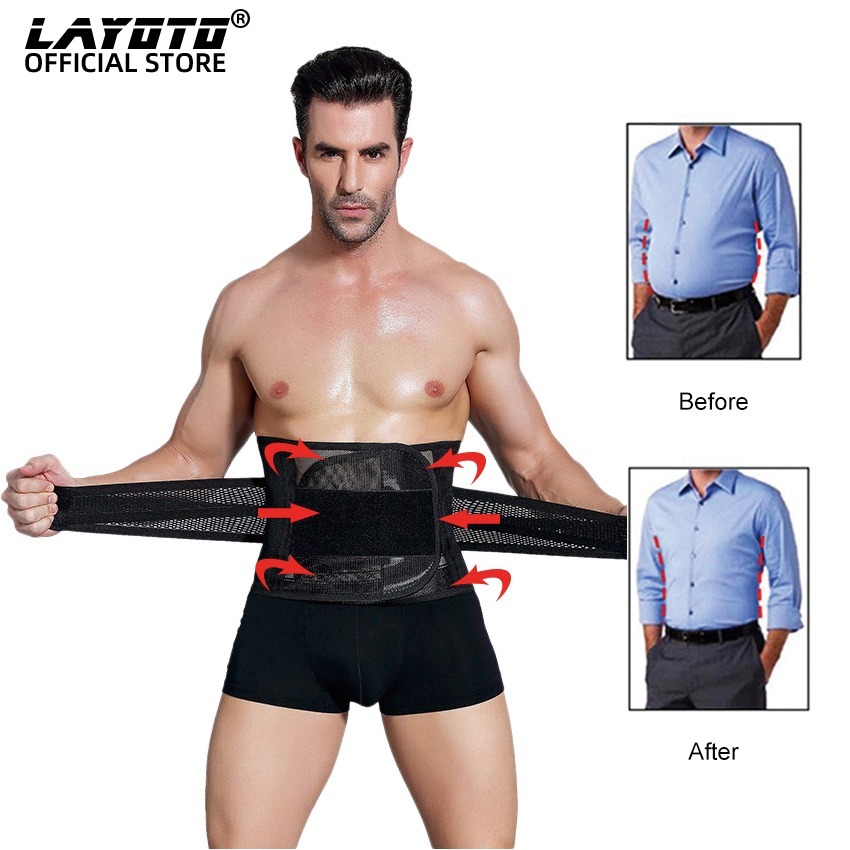 LAYOTO Mens Abdominal Binder Shape Corset Abdomen Tummy Control Waist ...