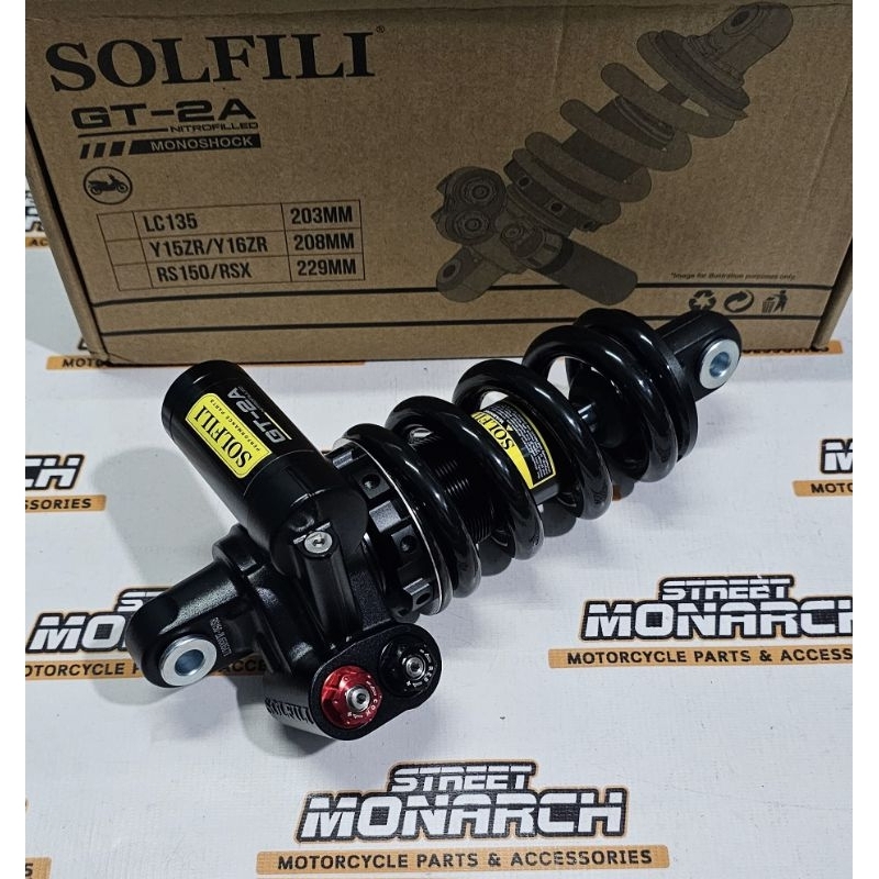 SOLFILI GT-2A REAR MONOSHOCK FULLY ADJUSTABLE 229 MM FOR HONDA RS 150 ...