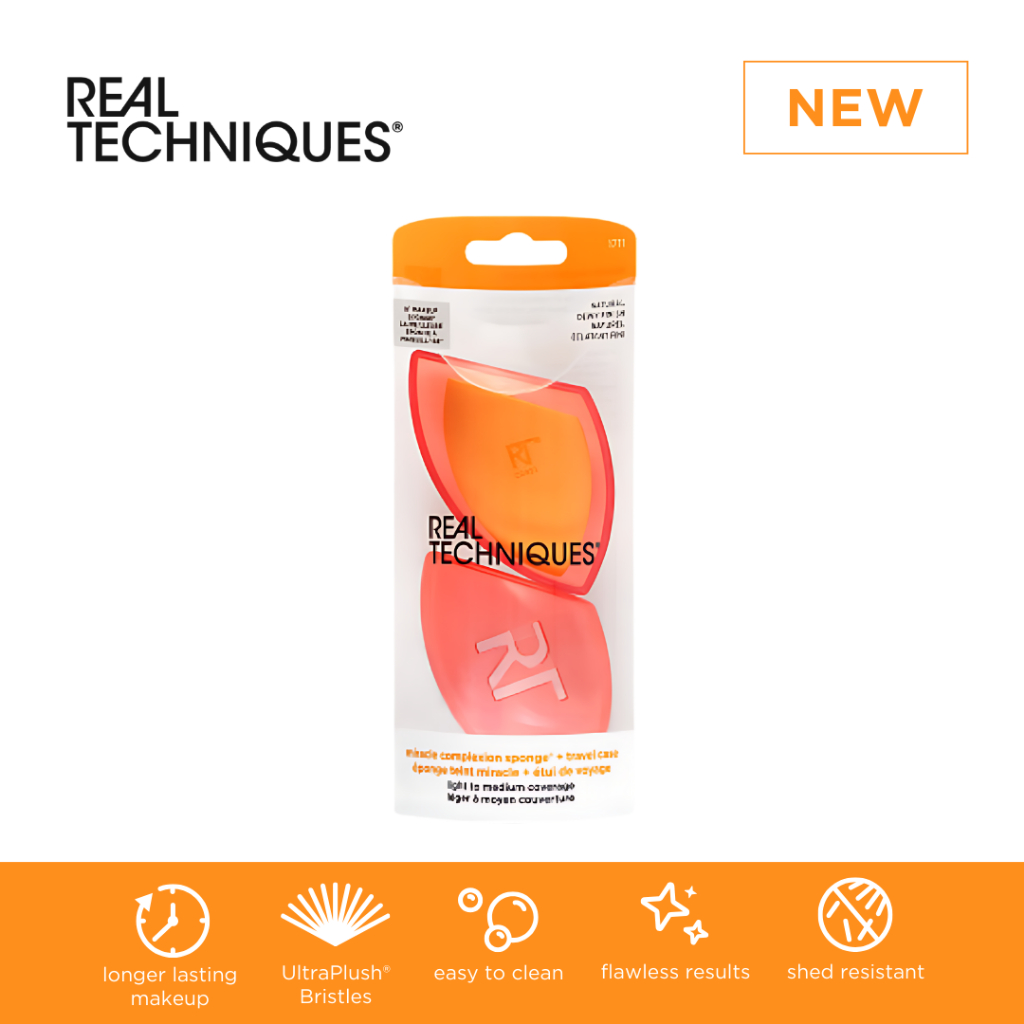 Real Techniques NEW Miracle Complex Sponge with Travel Case | Shopee ...