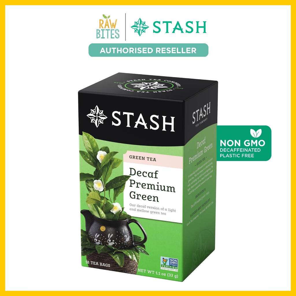 Stash Decaf Premium Green Tea 33g/18 bags (Decaffeinated, Sugar Free ...