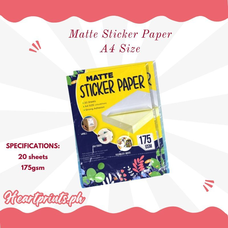 Matte Printable White Sticker / Kraft Printable Sticker Paper A4 Size ...