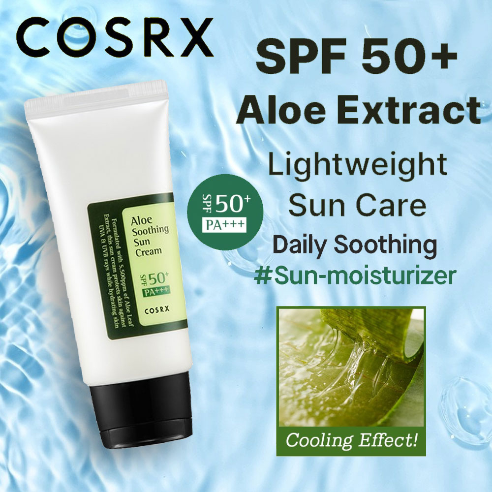 Cosrx sunscreen 50ml Aloe Soothing Sun Cream SPF 50 PA+++ , Mild ...