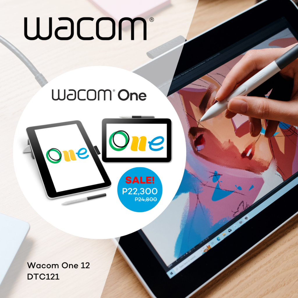 Wacom One 12 (DTC-121W0C) Pen Display Full HD (1920x1080) Tablet ...