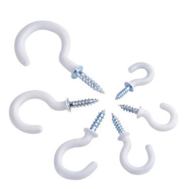 10PCS/pack Hook screw, White with pvc cover | Shopee Philippines
