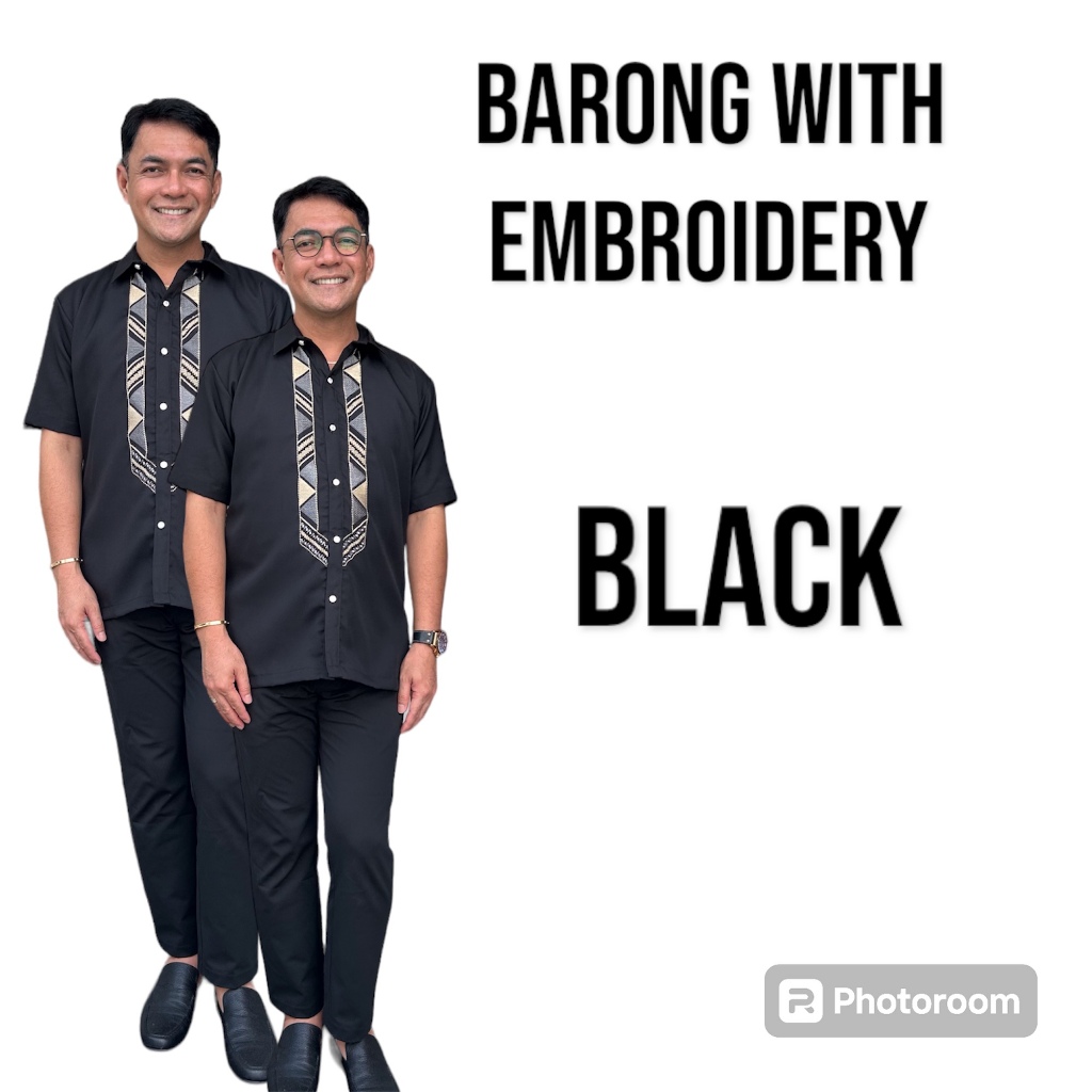 Colored Polo Barong w/ Buttons for Men ( Embroidery ) | Shopee Philippines