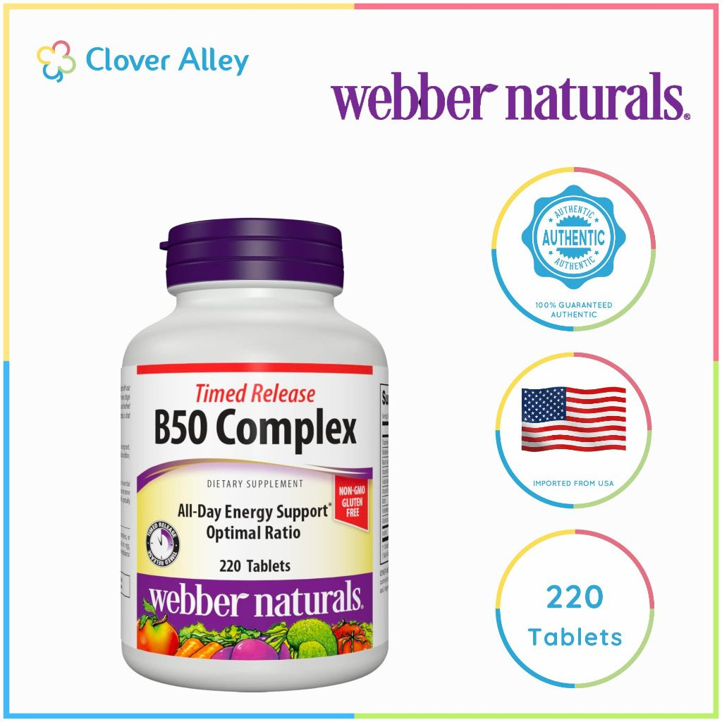 Webber Naturals B50 Complex, 220 Tablets (04/2026 Expiry) | Shopee ...