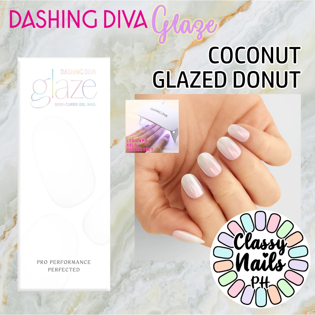 Coconut Glazed Donut • Dashing Diva • Glaze • Semi Cured Gel Nail Strips • Manicure • Classy ...