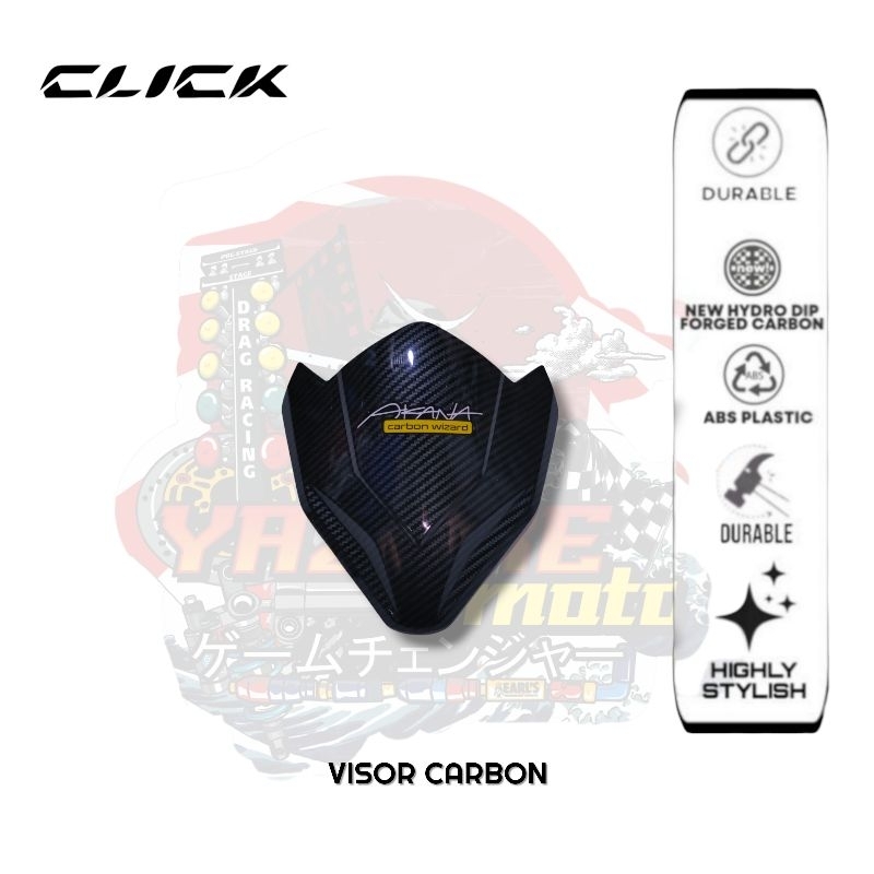 NEW!! Honda Click v2 hydro dip carbon visor (CARBON,MATTE BLACK ...