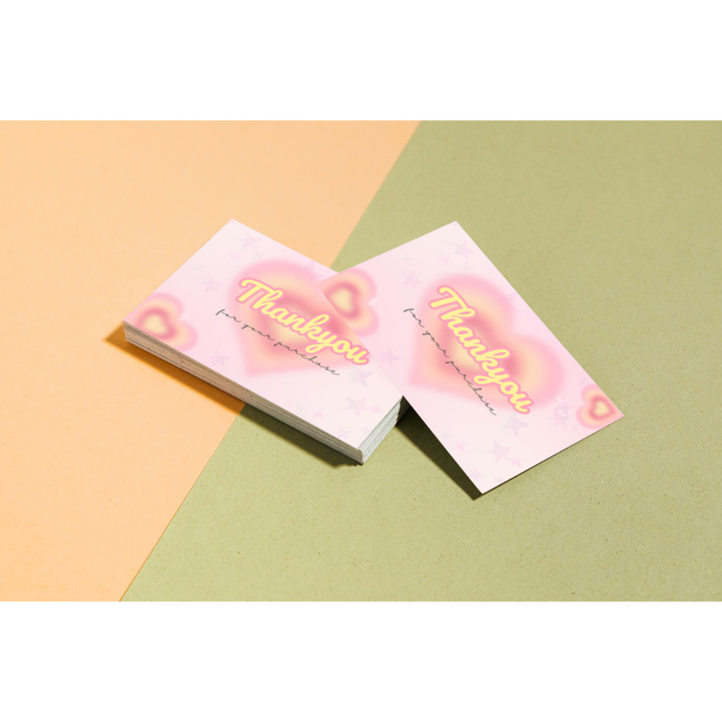 PRE MADE THANK YOU CARDS FOR YOUR SMALL BUSINESS (2X3 INCHES SIZE MATTE ...