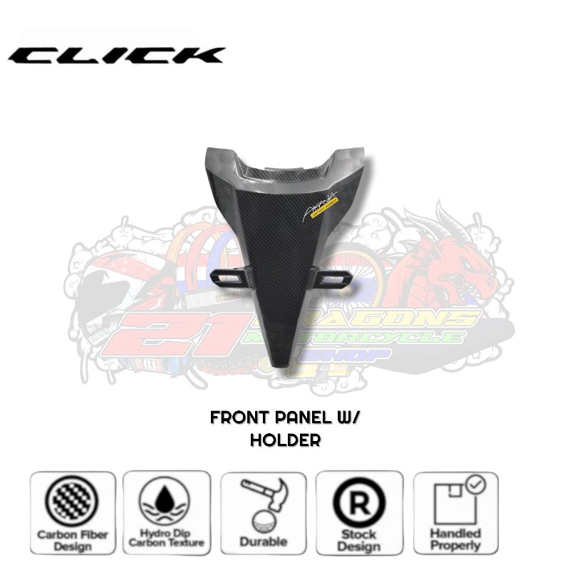 Honda click carbon center front cover w/ holder | Shopee Philippines