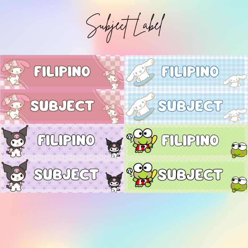 Personalized Laminated Name Tags/Subject Tags/Notebook Tags | Shopee ...