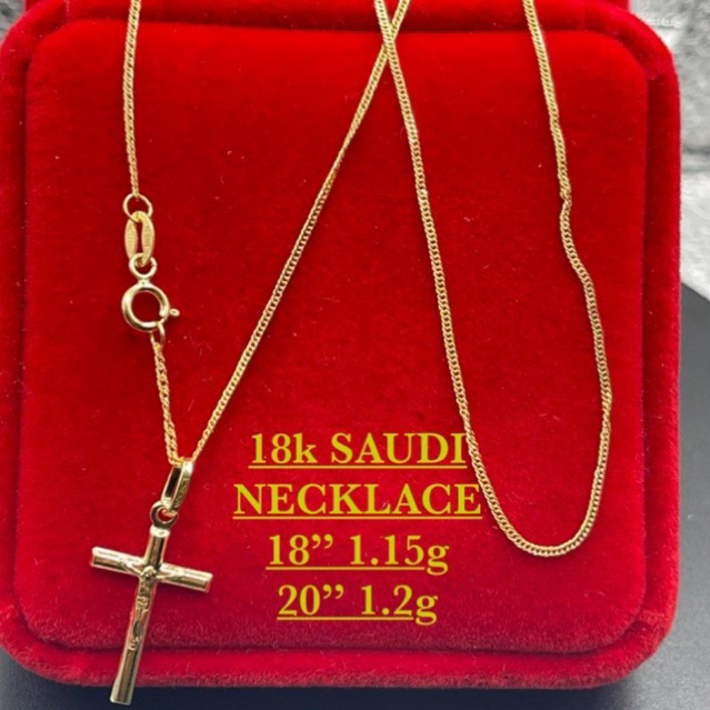 PAWNABLE 18K SAUDI GOLD NECKLACE w/ Open back Pendant | Shopee Philippines