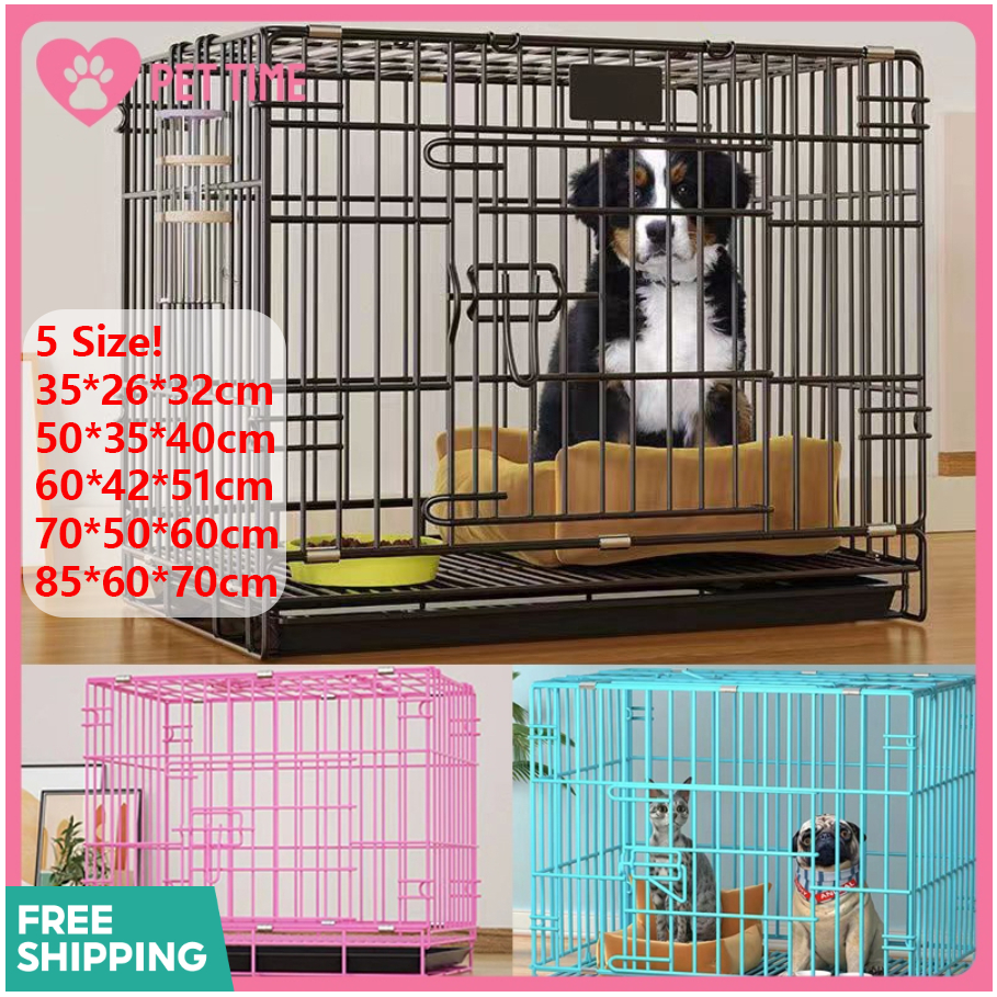 Dog Cage Collapsible Pet Cage with Poop Heavy Duty Pet Cages for Dog ...