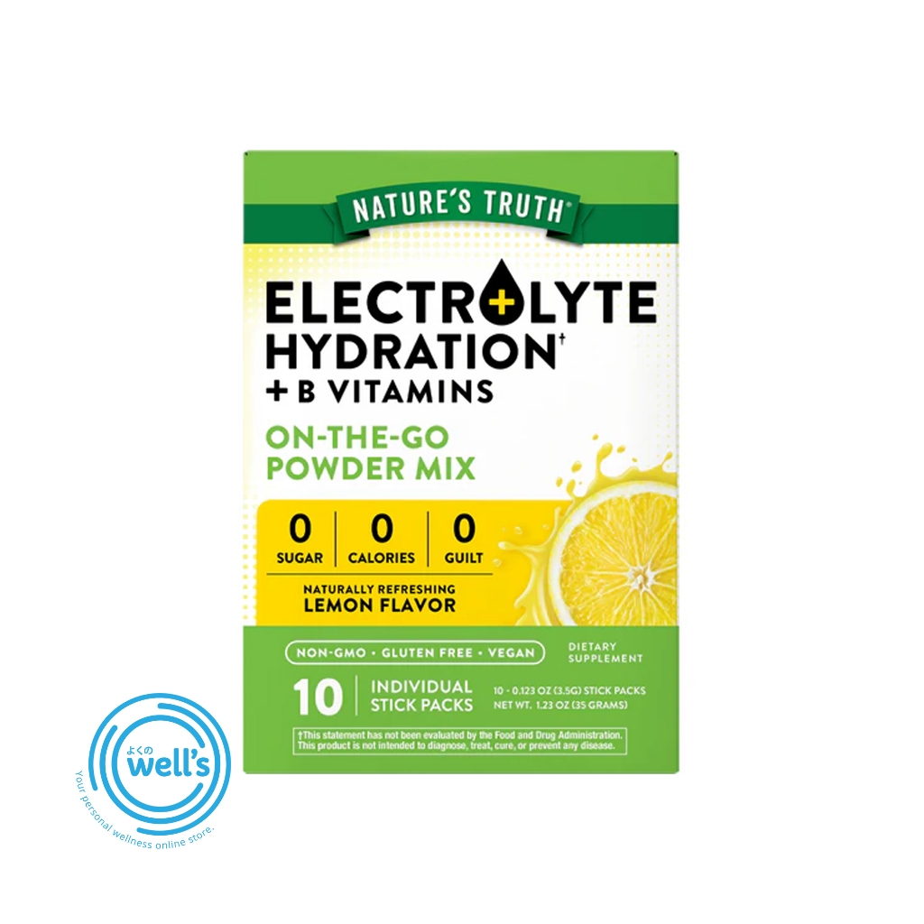 Nature's Truth Electrolyte Hydration + B Vitamins Powder Packets - 10 ...