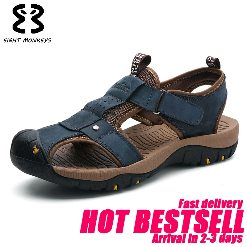 Eight Monkeys Men's Snadals Shoes Genuine Leather Korean Male Sandal ...