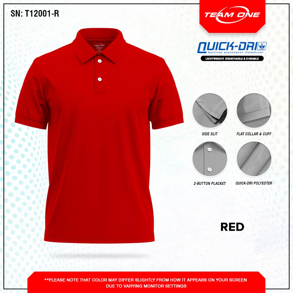 TEAM ONE Quick Dri Polo Shirts [Dri-Fit] | Shopee Philippines