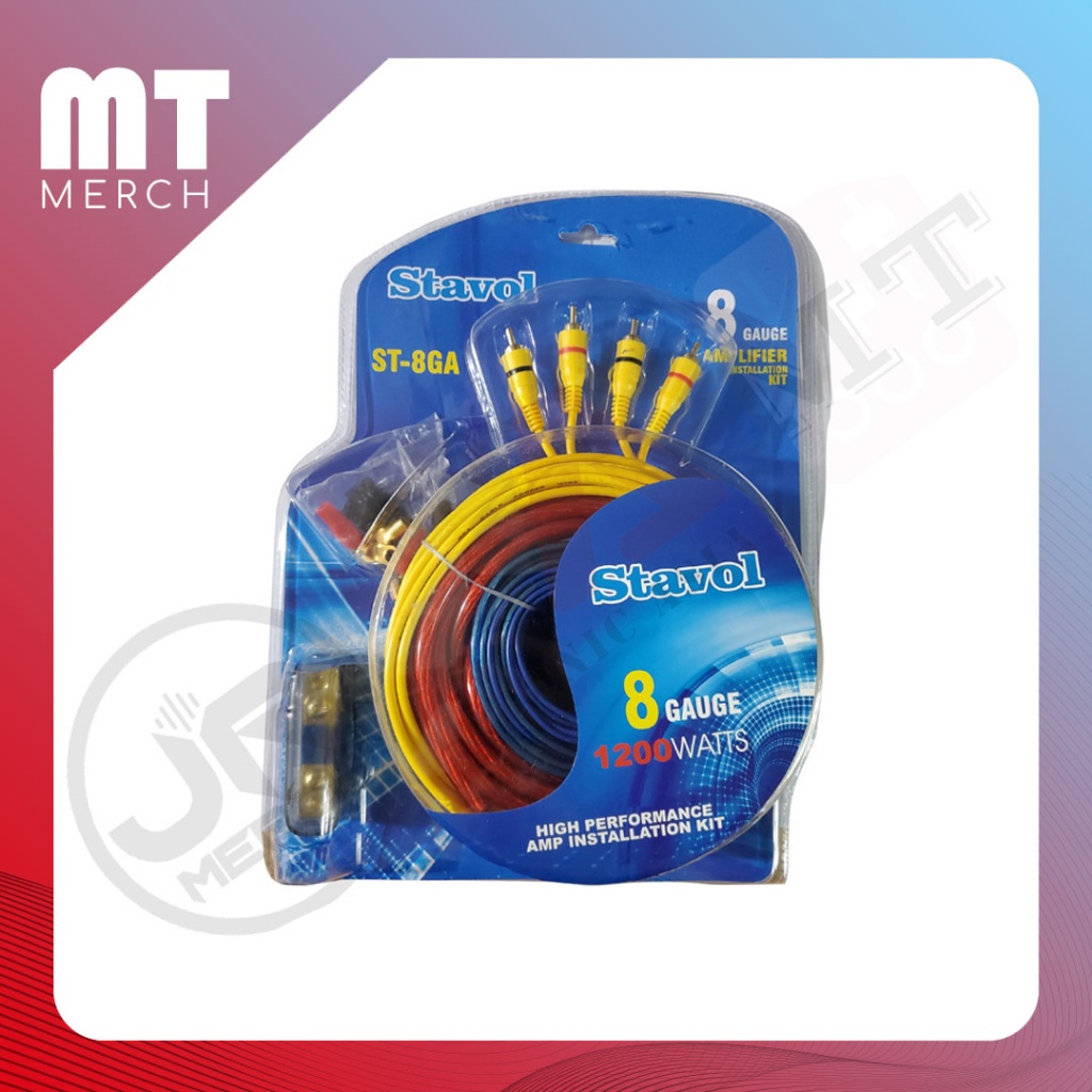 [MTY] Stavol (ST-8GA) 8 Gauge Wiring Amplifier Installation Kit SET ...