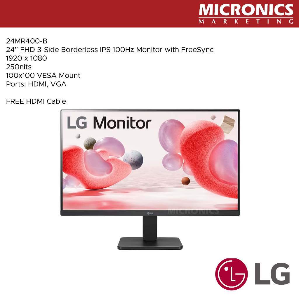 LG 24 IPS FHD Flat Monitor 100Hz HDMI VGA with Sales Invoice | Shopee ...