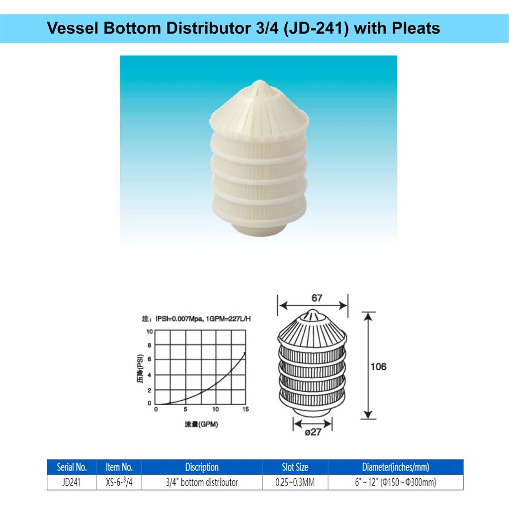 Vessel Bottom Distributor 3/4 (JD-241) with Pleats | Shopee Philippines