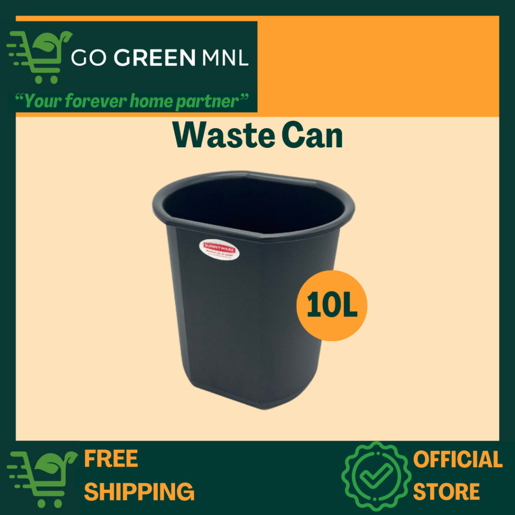 10L Trash Bin Black |Waste Can Black | Shopee Philippines