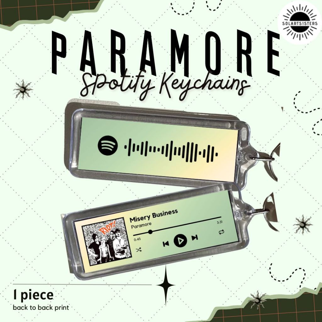 PARAMORE SPOTIFY KEYCHAINS SCANNABLE CODES MINIMALIST KEY HOLDERS BAG ...