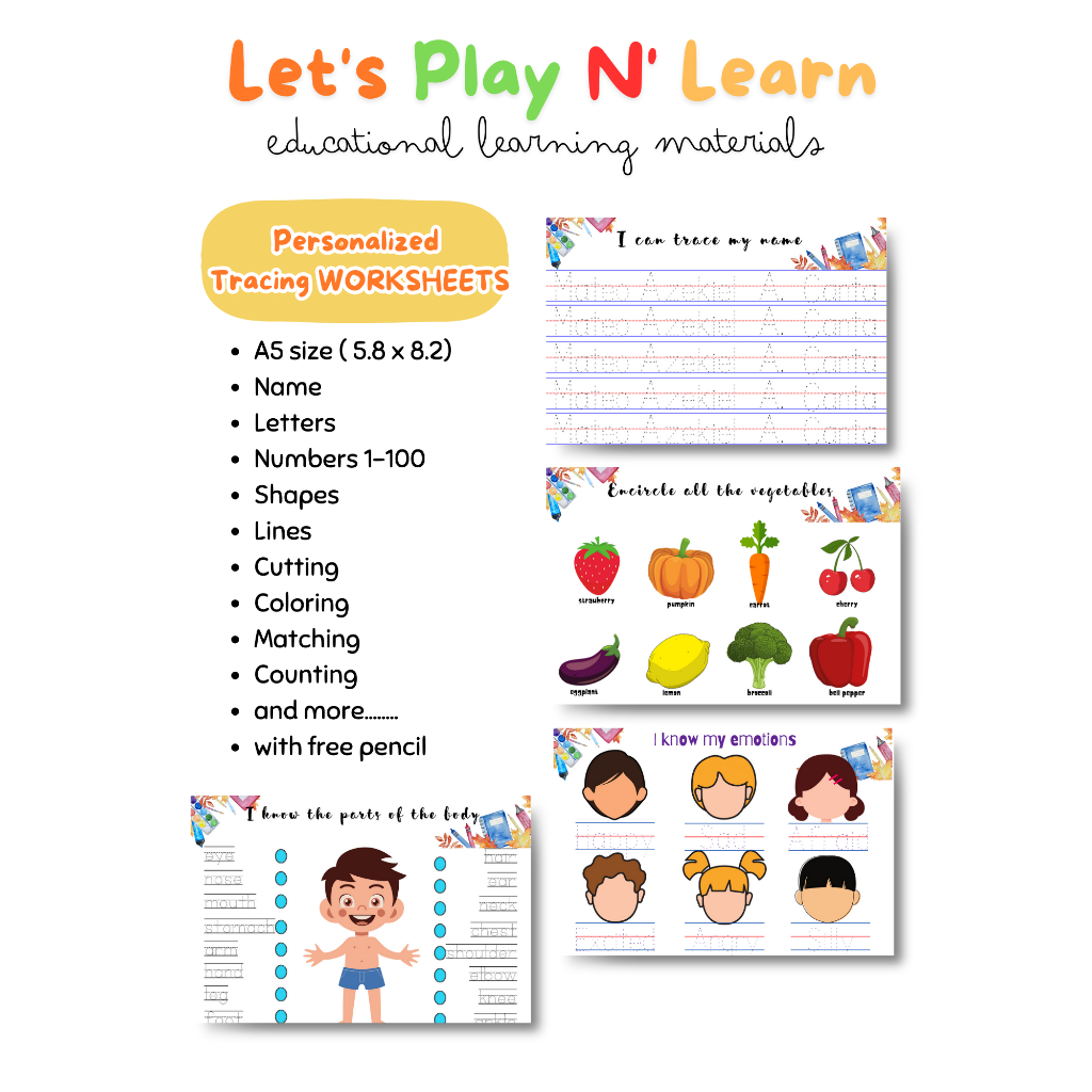 Tracing pad worksheets for kids A5 size, Padding notes with 84 ...