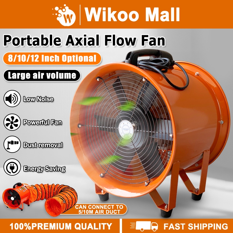 Ventilation Fan 8/10/12 Inch Portable Axial Flow Fan 370W Exhaust Fan ...
