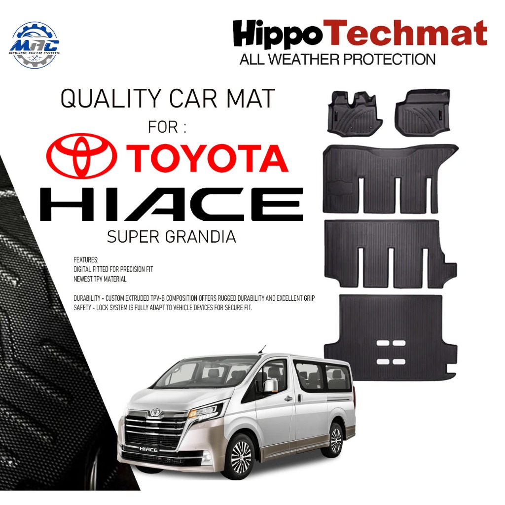 HIPPO TECHMAT for Toyota HIACE SUPER GRANDIA 2007 to 2019 Deep Dish ...