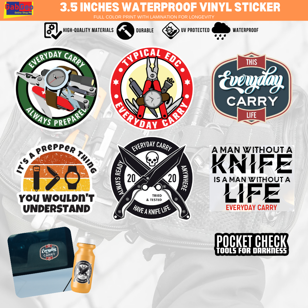 Prepper EDC Everyday Carry Laminated Waterproof Vinyl Sticker For Car ...