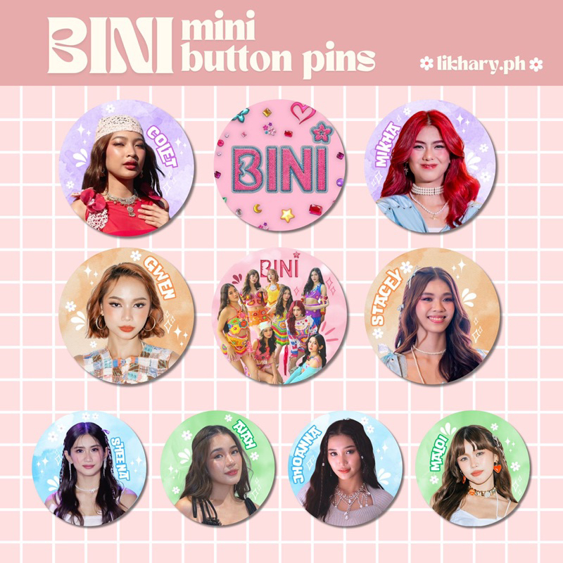 BINI GIRL GROUP Button Pins | Shopee Philippines
